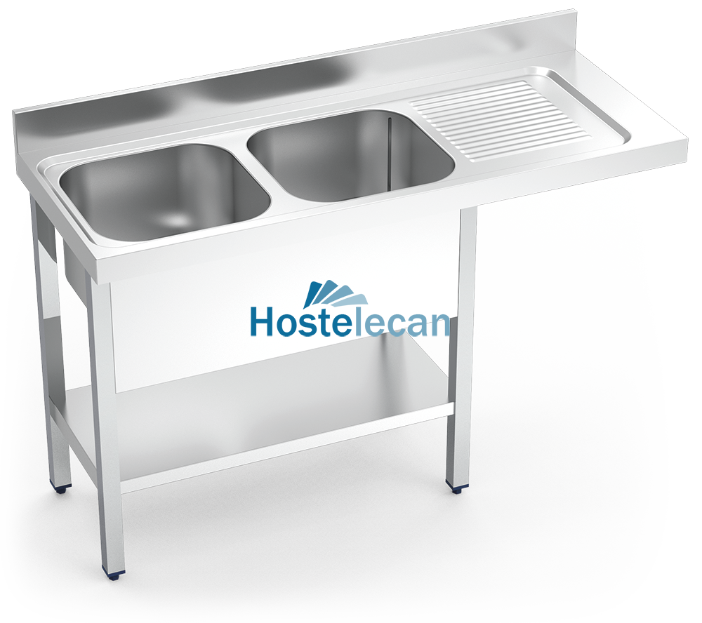 Fregadero inox para lavaplatos con 2 cubbetas y escurridor derecha ...